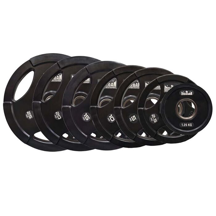 Morgan Tri-Grip Rubber Olympic Weight Plates 1.25 to s25kg
